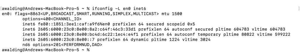 IPv6 MacOS Command Line Examples - CellStream, Inc.