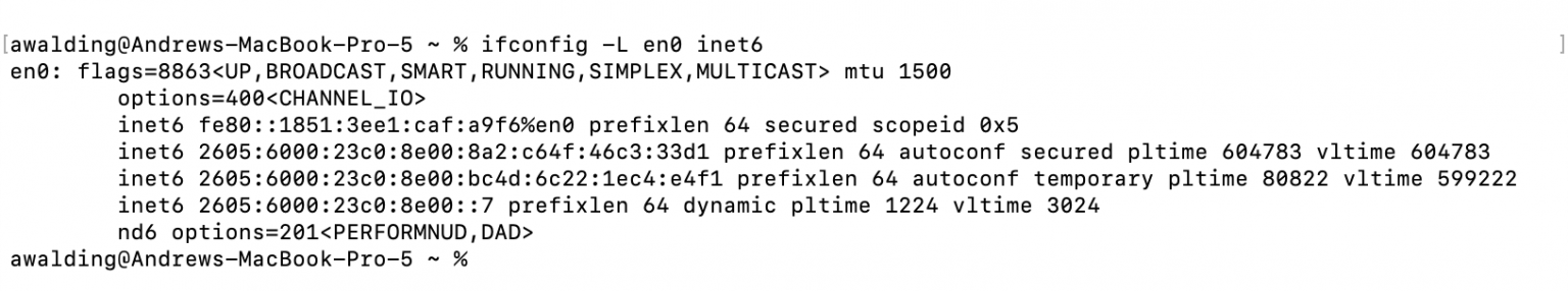 IPv6 MacOS Command Line Examples - CellStream, Inc.