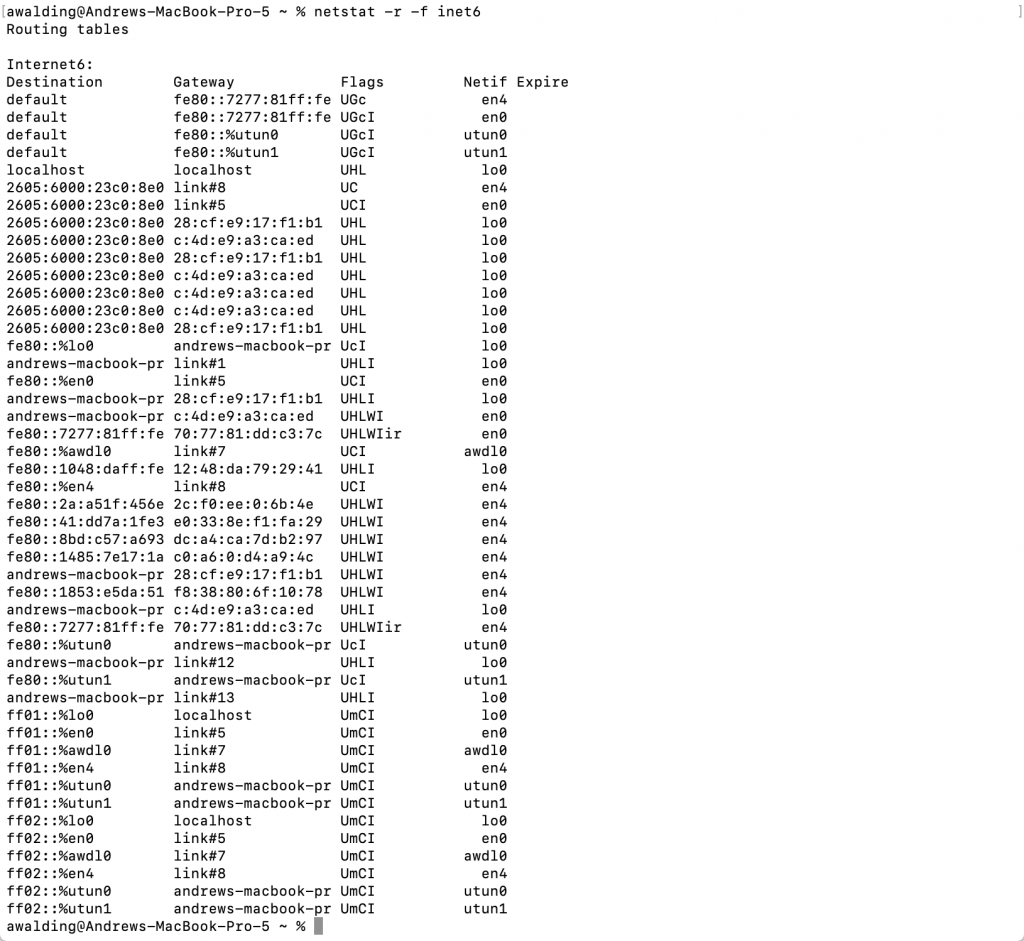 IPv6 MacOS Command Line Examples - CellStream, Inc.