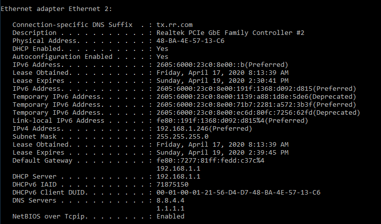 IPv6 Windows Command Line Examples - CellStream, Inc.