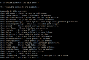 IPv6 Windows Command Line Examples - CellStream, Inc.