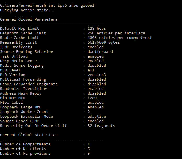 IPv6 Windows Command Line Examples - CellStream, Inc.