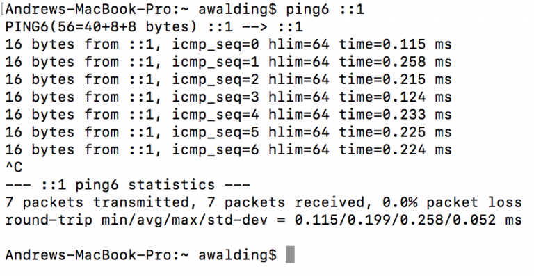IPv6 MacOS Command Line Examples - CellStream, Inc.