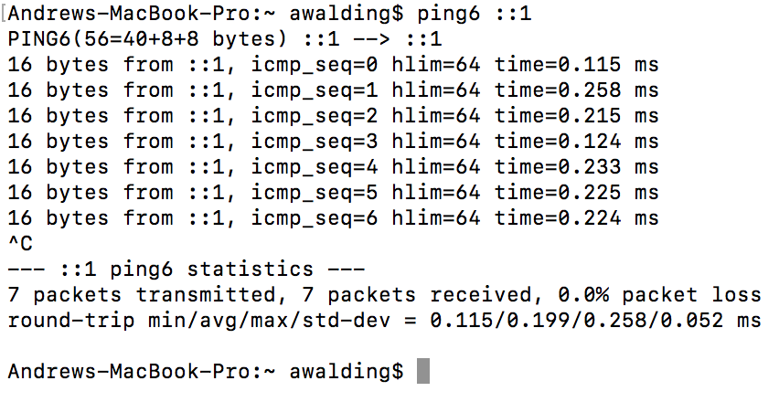 IPv6 MacOS Command Line Examples - CellStream, Inc.