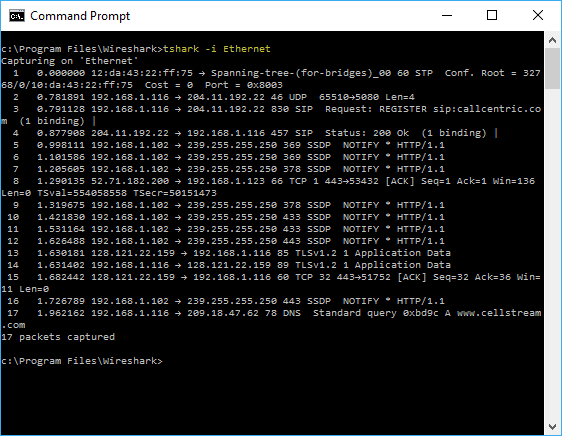 How to use tshark - a starting point - CellStream, Inc.