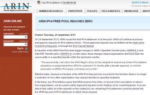 ARIN Formally announces IPv4 Address Depletion - CellStream, Inc.
