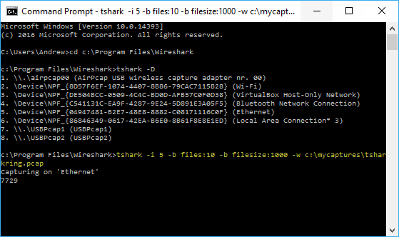 Wireshark Ring Buffer Capture from the Command Line using tshark - CellStream, Inc.