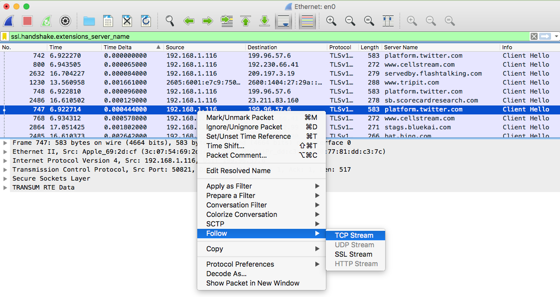Finding HTTPS Sessions in Wireshark Captures - CellStream, Inc.