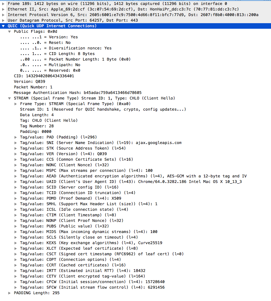 Using Wireshark to Analyze QUIC Traffic - CellStream, Inc.
