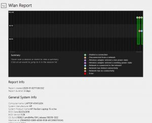 Viewing the WLAN/Wi-Fi details via the WLAN Report in Windows 10 ...