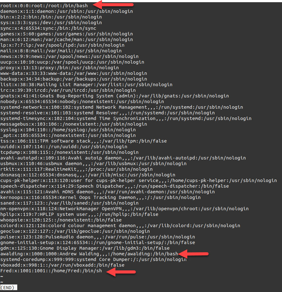 Viewing Users/System Users on Linux - CellStream, Inc.
