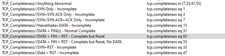 Zero-to-Hero - Wireshark TCP Conversation Completeness - CellStream, Inc.