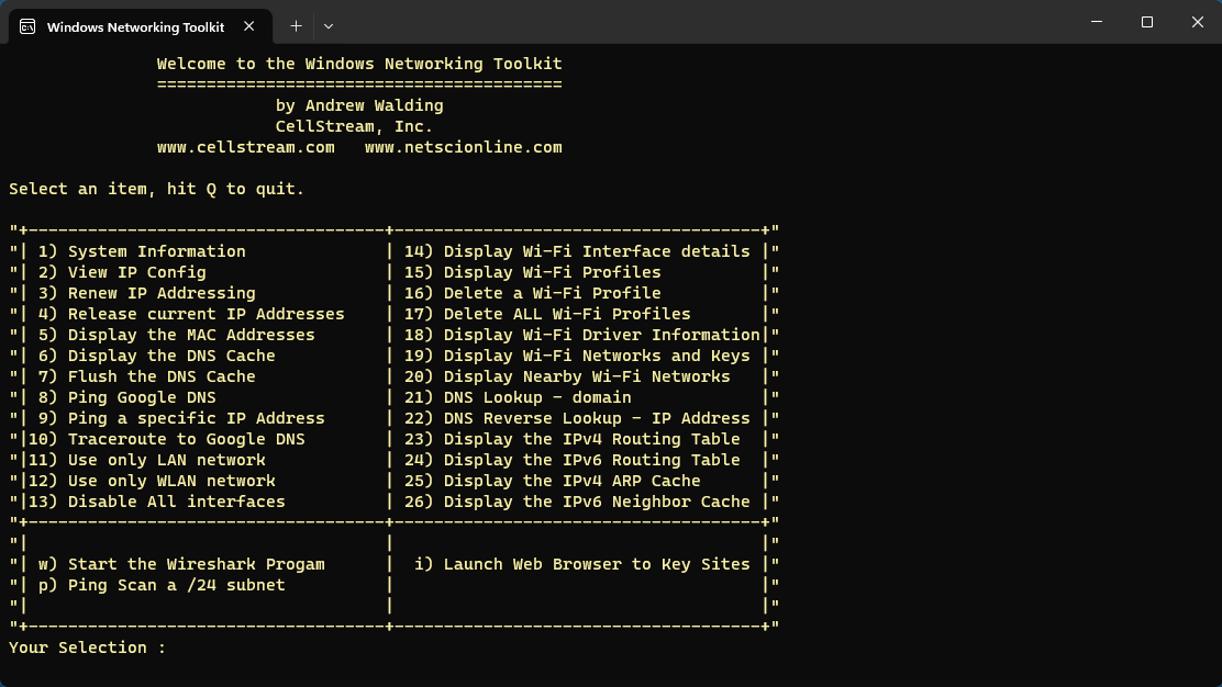 Windows Networking Toolkit - CellStream, Inc.