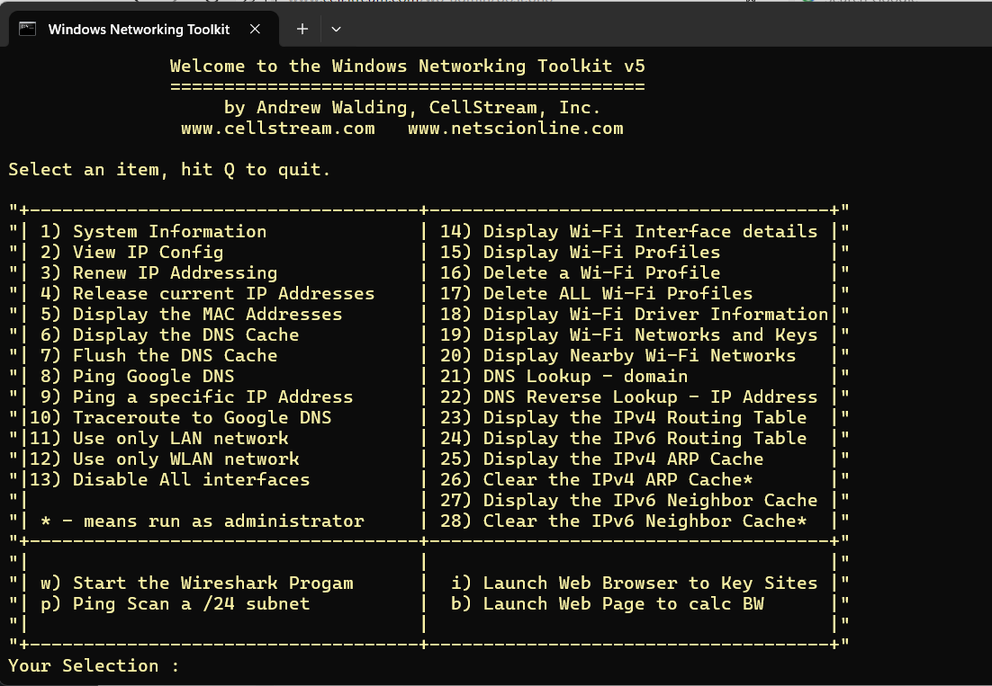 Windows Networking Toolkit - CellStream, Inc.