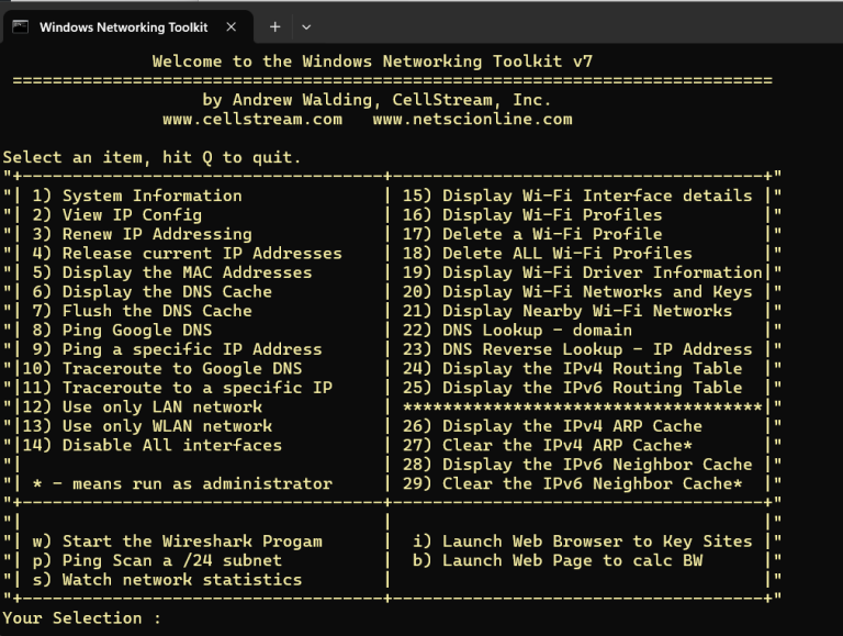 Windows Networking Toolkit - CellStream, Inc.