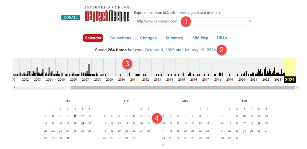 View Historical Web Pages with Wayback! - CellStream, Inc.