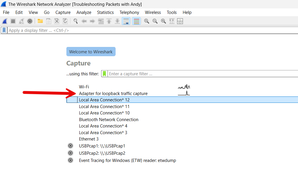 What is the Adapter for loopback traffic capture in Wireshark ...